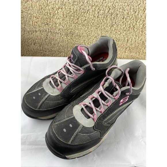 Skechers | Shoes | Skechers Womens Size 1 Gray Pink Steel Toe Work ...